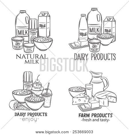 Hand Drawn Dairy Vector & Photo (Free Trial) | Bigstock