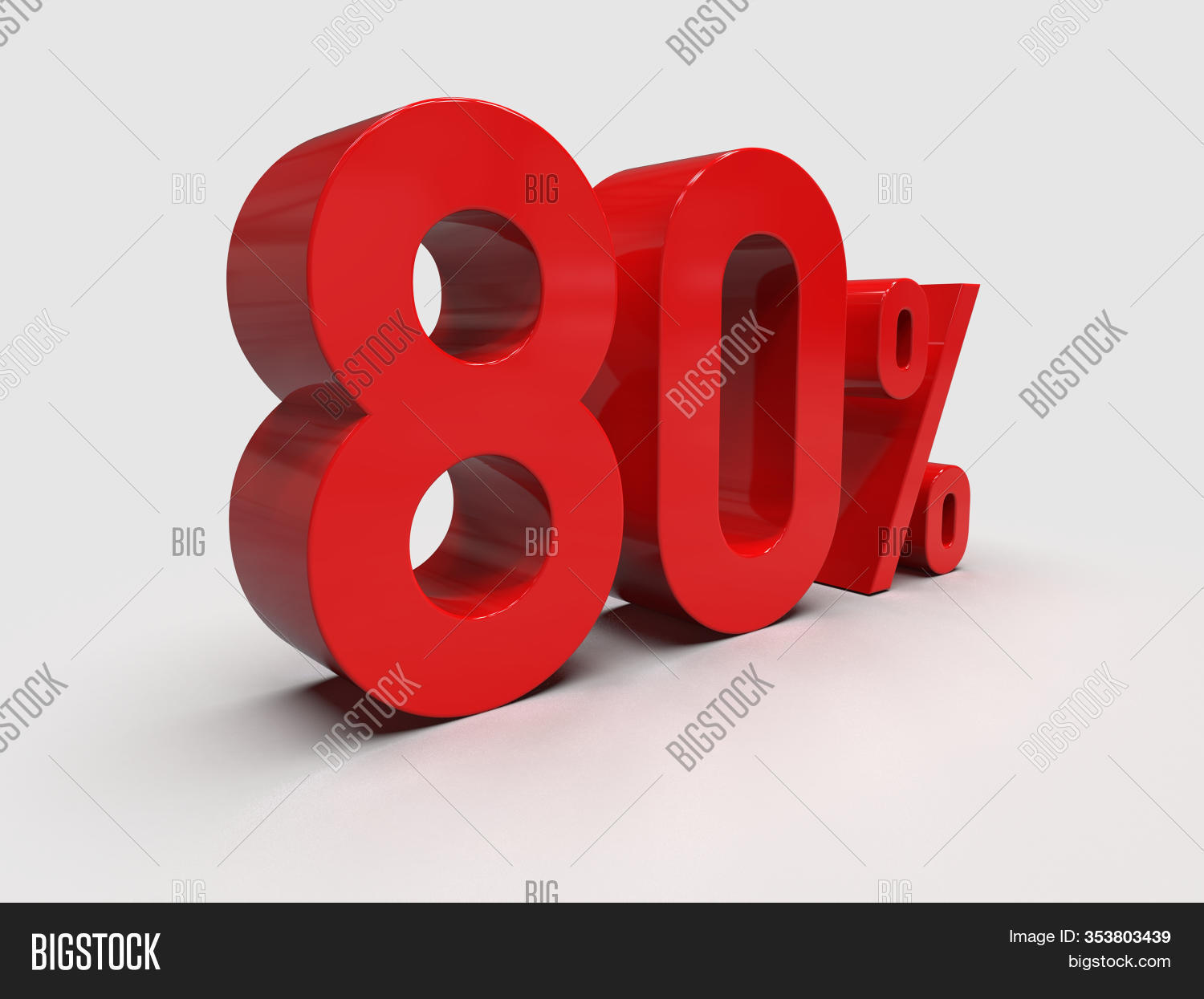 3d Render: Red 80% Image & Photo (Free Trial) | Bigstock