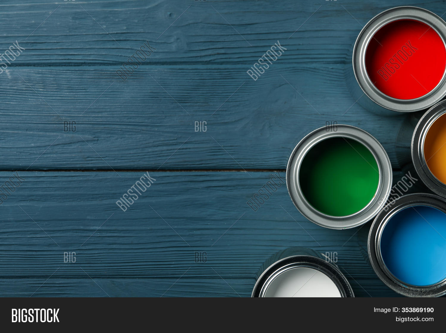Paint Cans On Wooden Image & Photo (Free Trial) | Bigstock