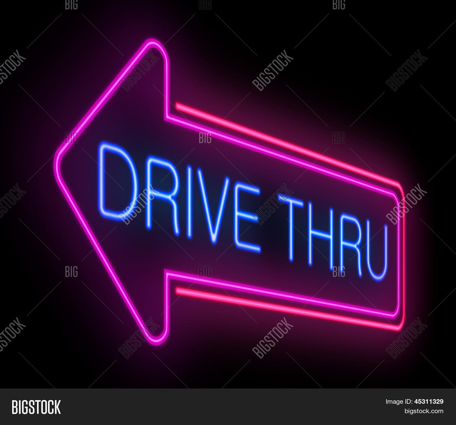 Drive Thru Neon Sign Image & Photo (Free Trial) | Bigstock