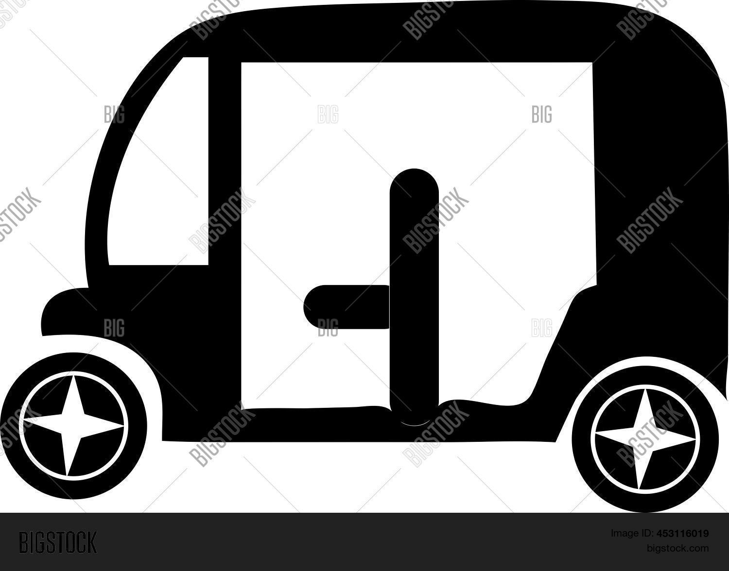Auto Rickshaw Symbol Vector & Photo (Free Trial) | Bigstock