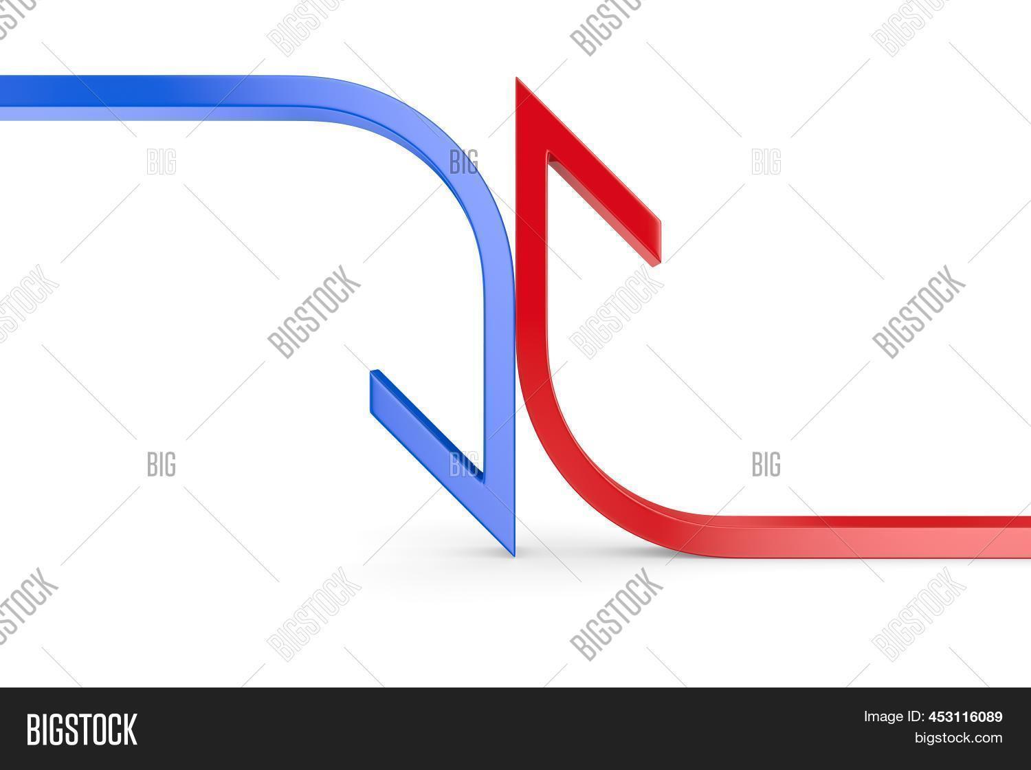 Two Arrow Red Blue Image & Photo (Free Trial) | Bigstock