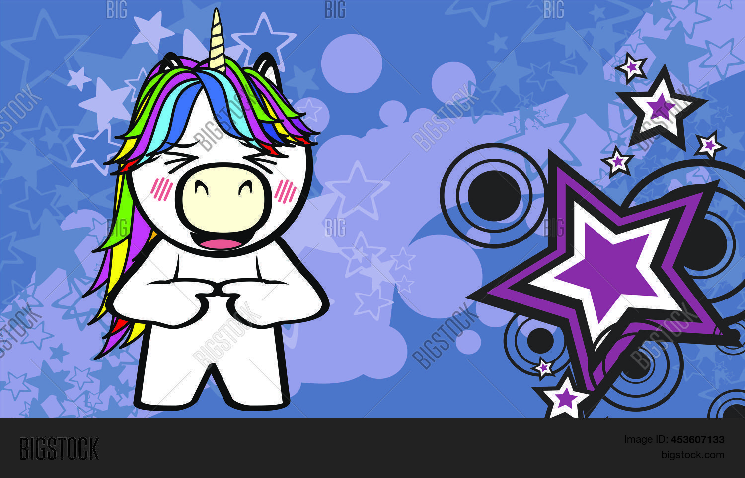Chibi Unicorn Cartoon Vector And Photo Free Trial Bigstock