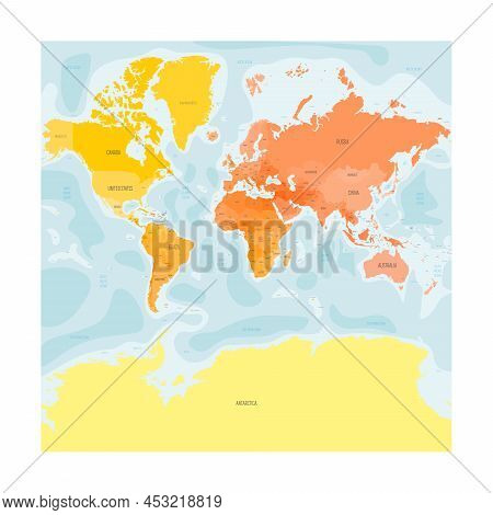 Map World. Mercator Vector & Photo (Free Trial) | Bigstock