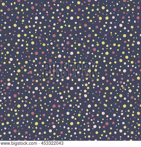 Cute Polka Dots Seamless Vector Pattern Background. Random Painted Pink ...