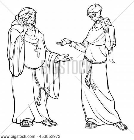 Two Catholic Monks Vector & Photo (Free Trial) | Bigstock