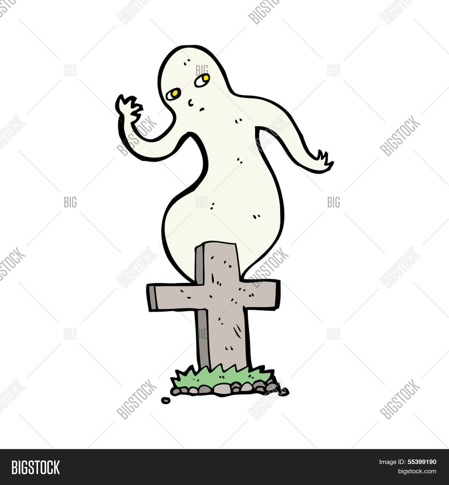 Cartoon Ghost Rising Vector & Photo (Free Trial) | Bigstock