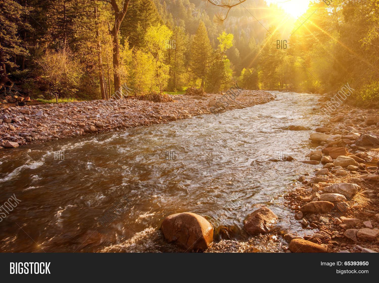 Mountain River Sunset Image & Photo (Free Trial) | Bigstock