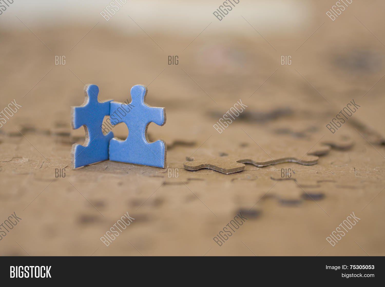 Blue Puzzle Pieces Image & Photo (Free Trial) | Bigstock