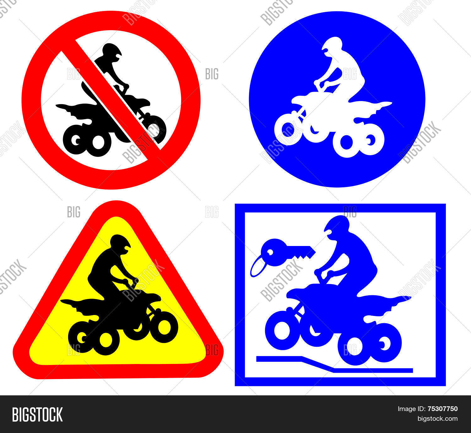 ATV Traffic Signs Vector & Photo (Free Trial) | Bigstock