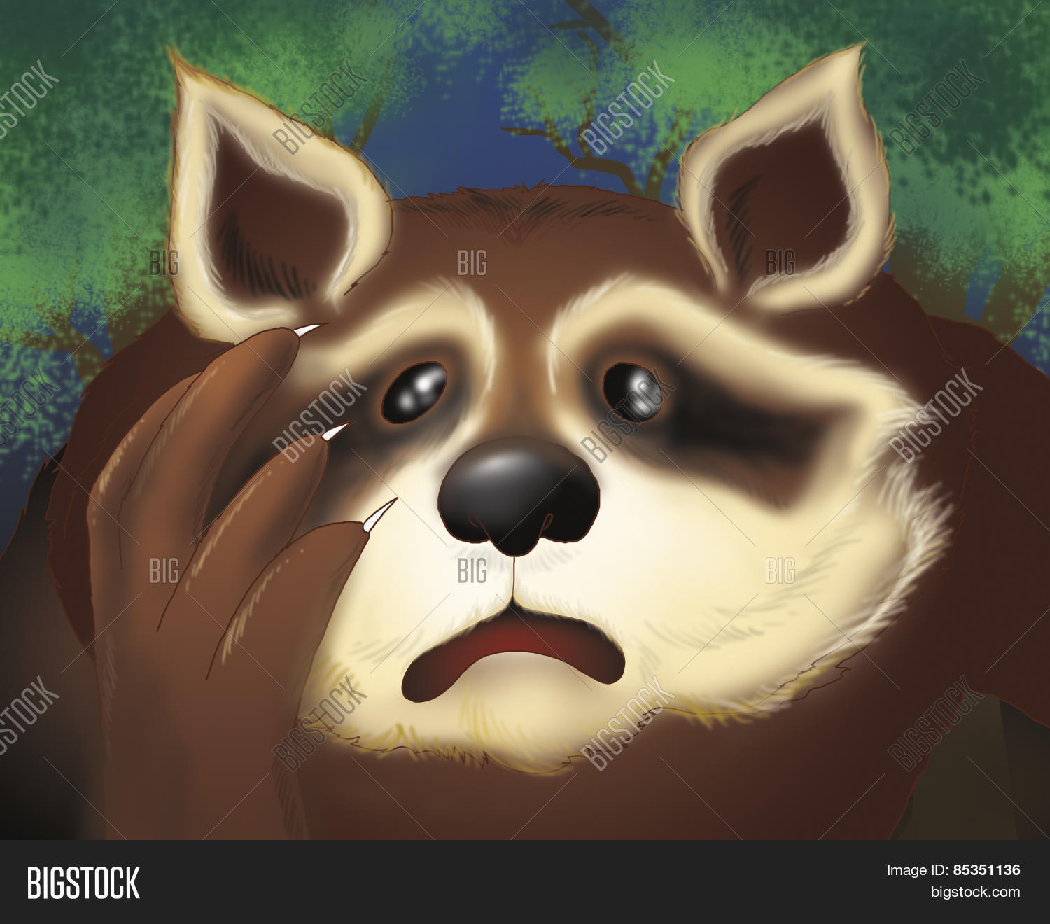 Scared Raccoon By Image & Photo (Free Trial) | Bigstock