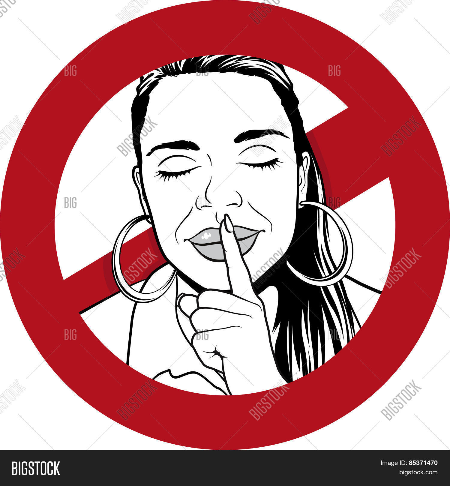 Sshhh Silence Warning Vector & Photo (Free Trial) | Bigstock