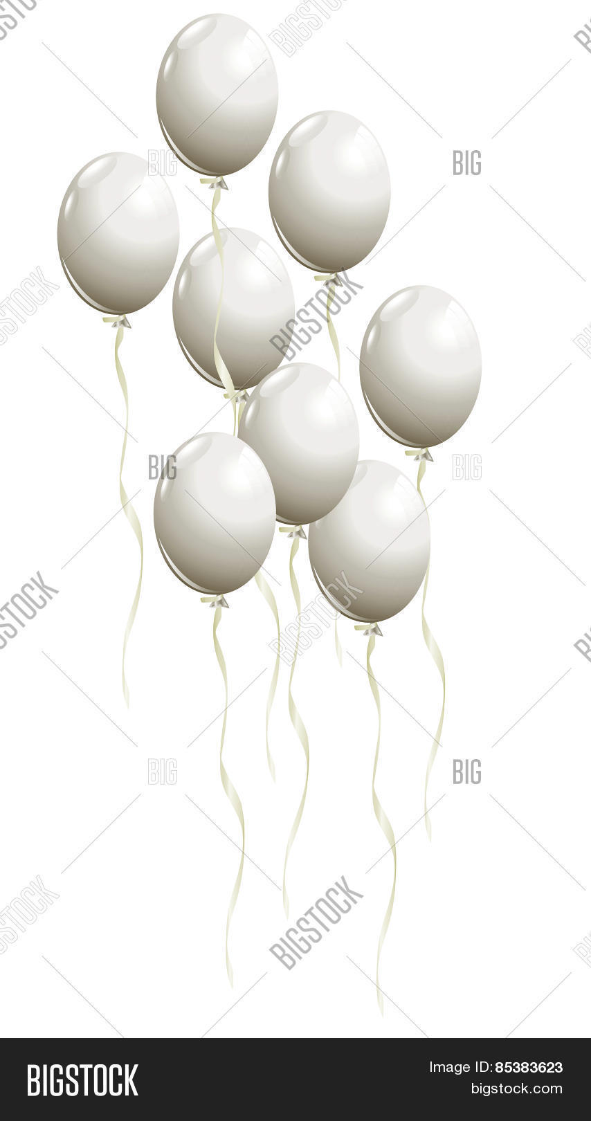 Flying White Balloons Vector & Photo (Free Trial) | Bigstock