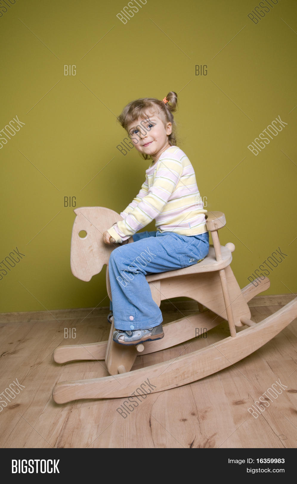 Little Girl On Rocking Image & Photo (Free Trial) | Bigstock