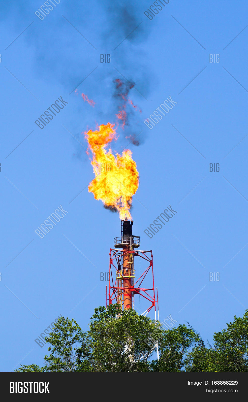 Burning Oil Gas Flare. Image & Photo (Free Trial) | Bigstock