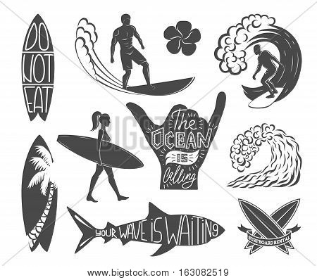 Set Surfing Vintage Vector & Photo (Free Trial) | Bigstock
