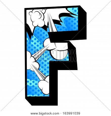 Letter F Filled Comic Vector & Photo (Free Trial) | Bigstock