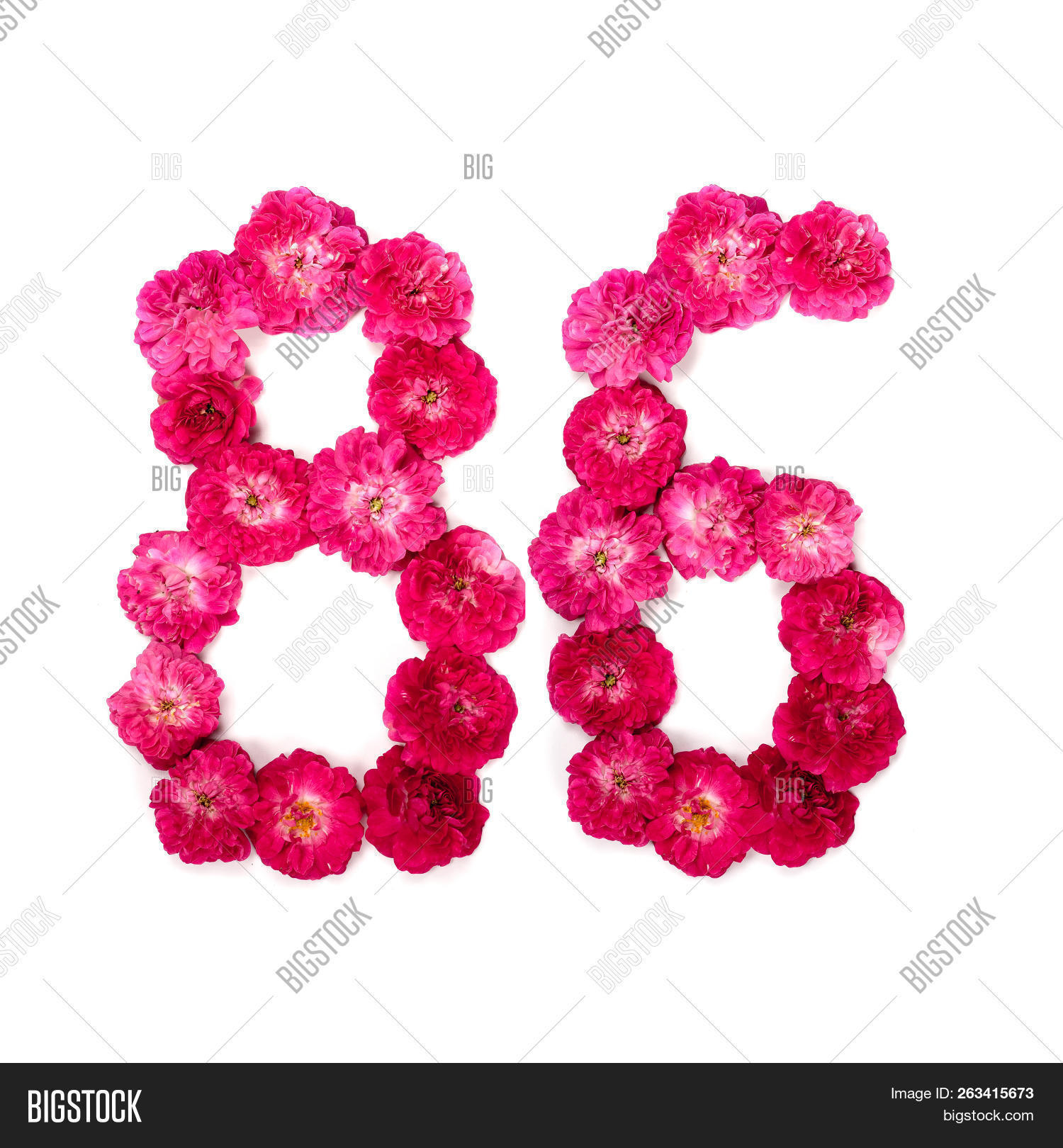 Number 86 Flowers Red Image & Photo (Free Trial) | Bigstock