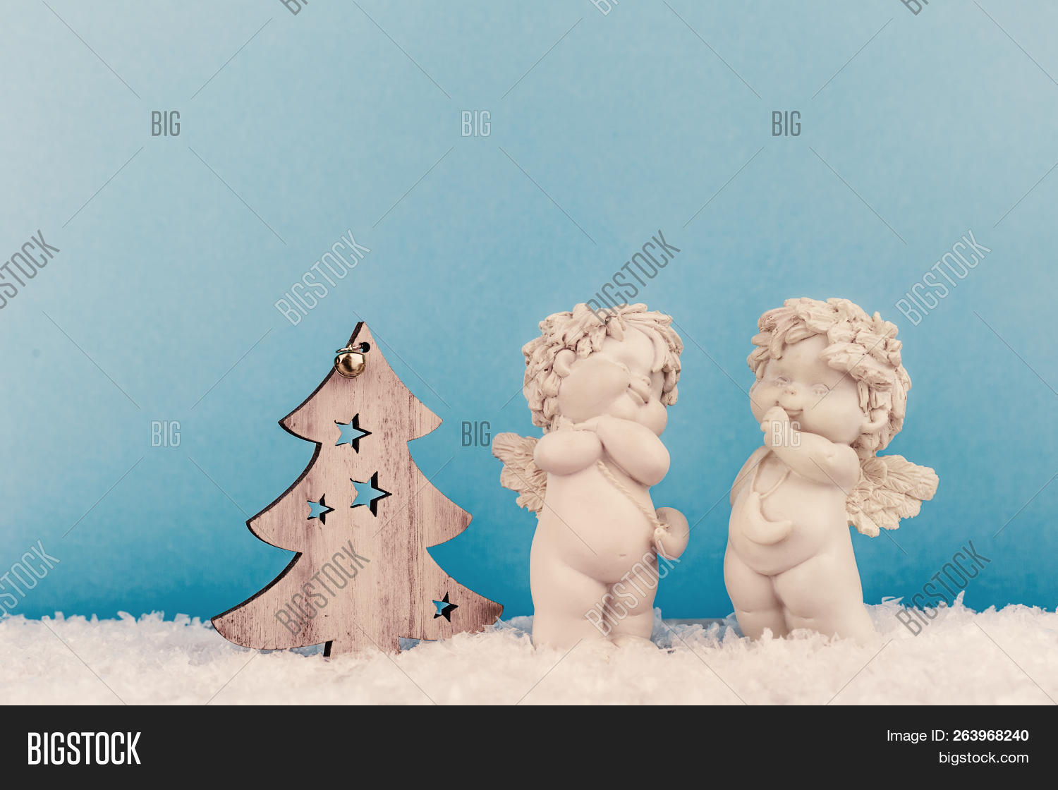 Two Christmas Cherub Image & Photo (Free Trial) | Bigstock