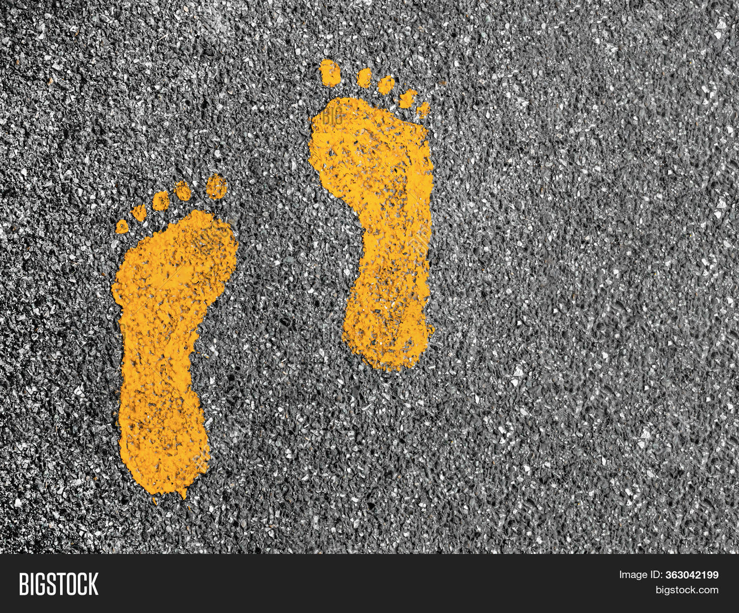 Orange Footprint Signs Image & Photo (Free Trial) | Bigstock