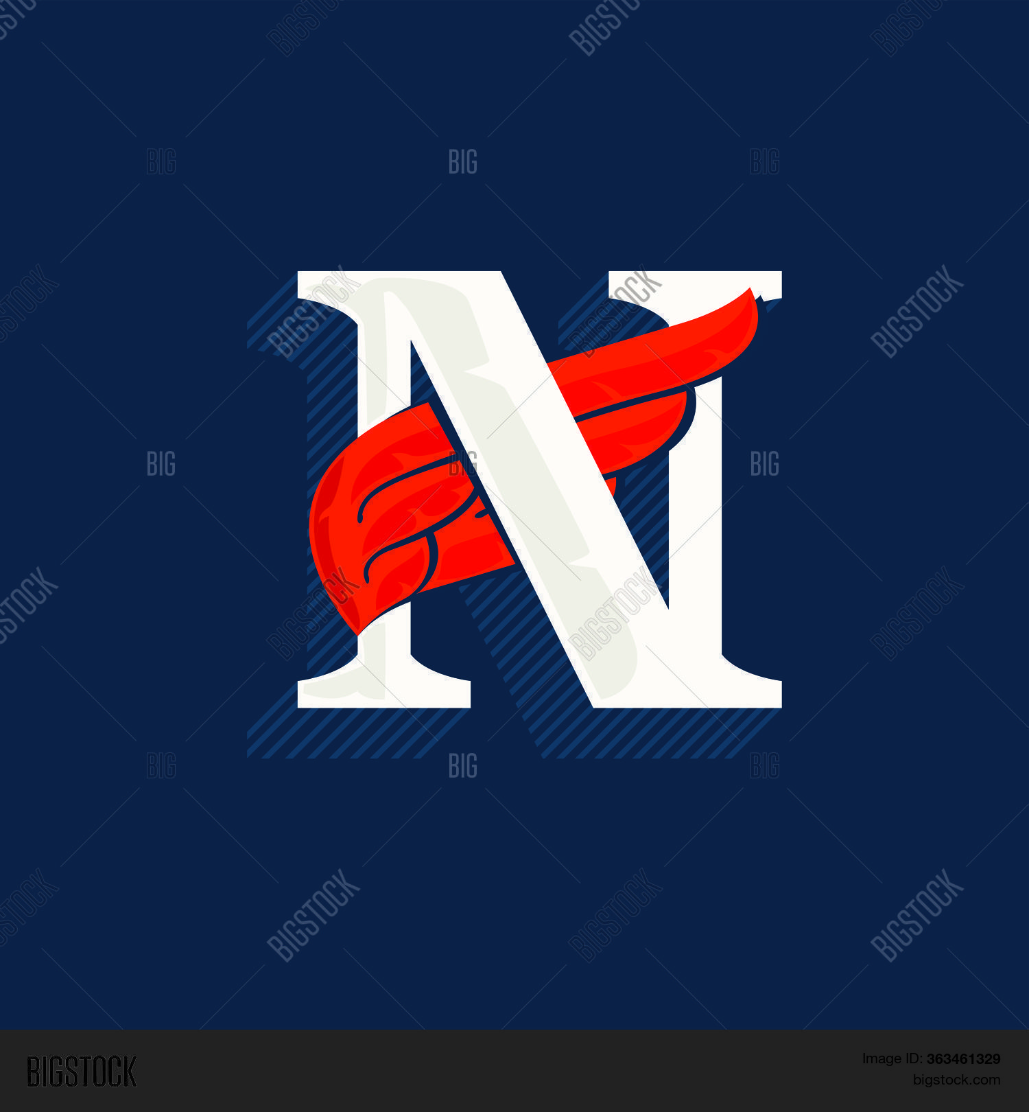 Letter N Logo Red Vector & Photo (Free Trial) | Bigstock