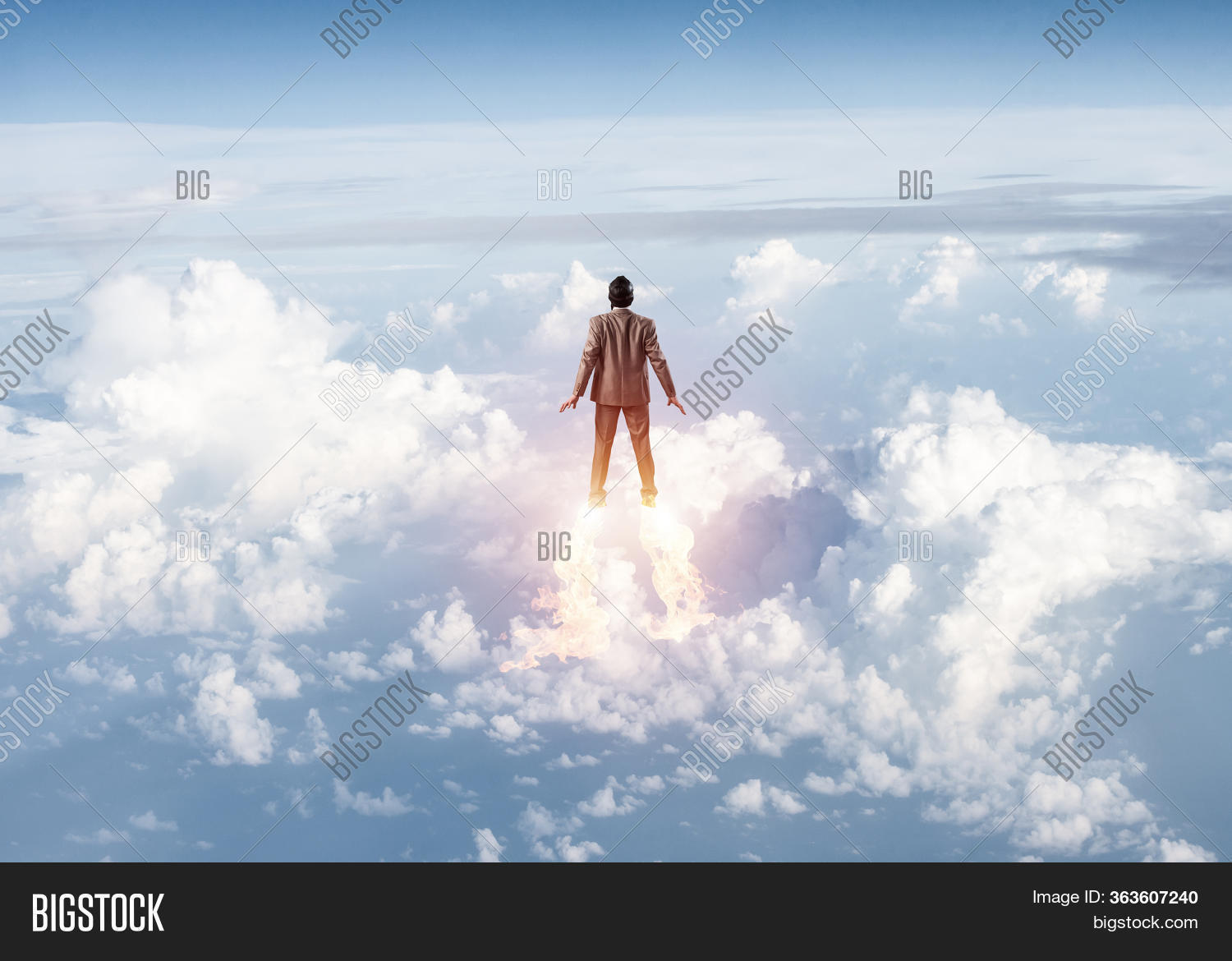 Superman Flying Back View