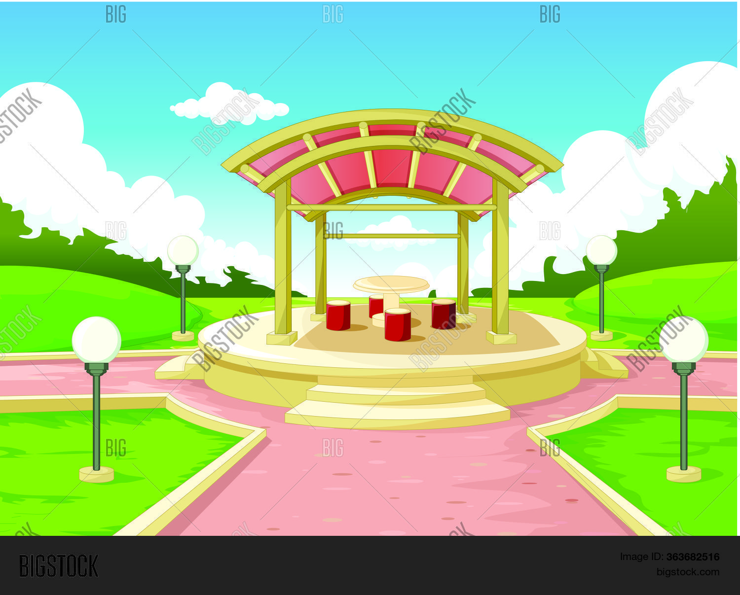 Landscape Park View Vector & Photo (Free Trial) | Bigstock