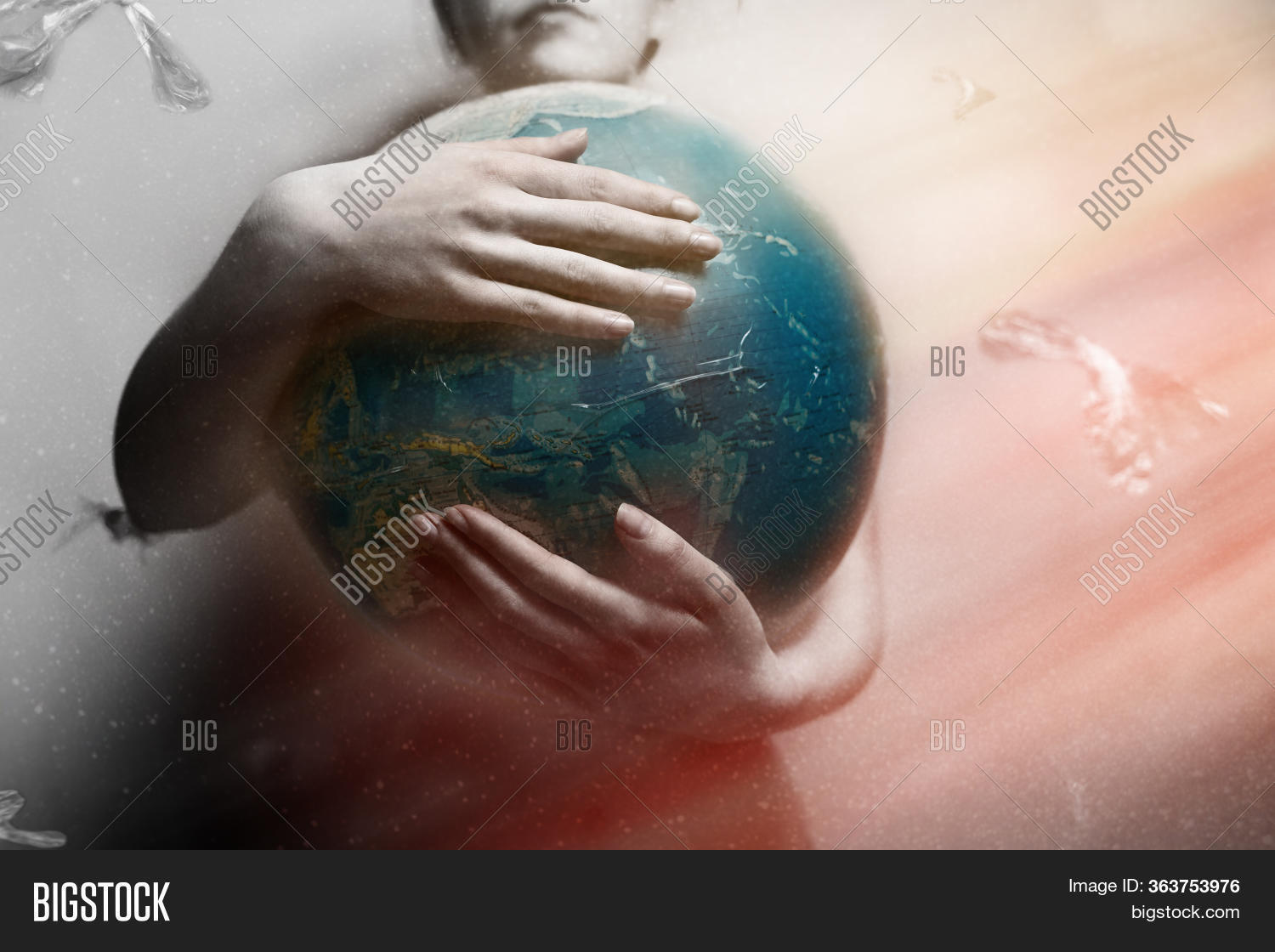 Woman Embracing Globe Image & Photo (Free Trial) | Bigstock