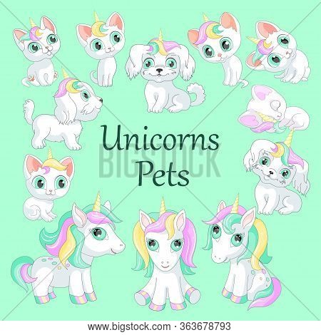 Unicorn Cat Dog Puppy Vector & Photo (Free Trial) | Bigstock