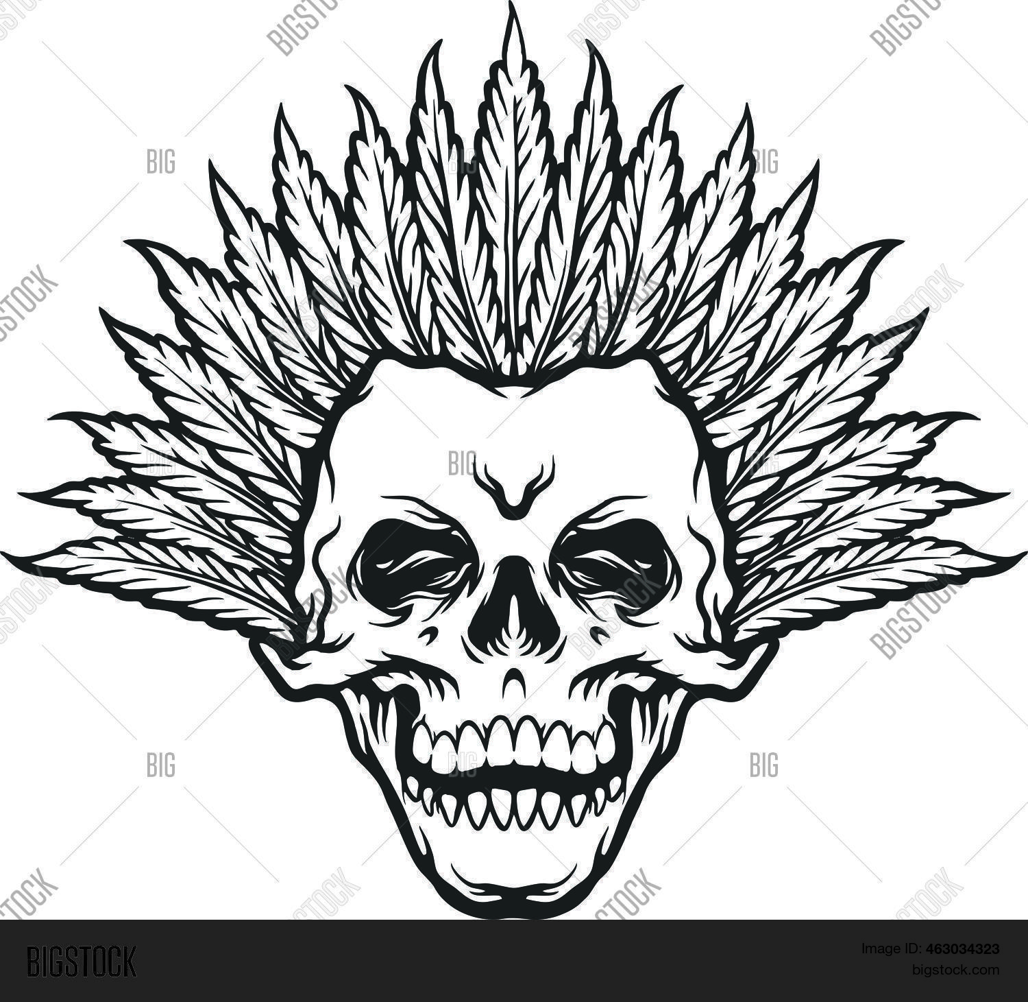 Hair Weed Skull Vector & Photo (Free Trial) | Bigstock