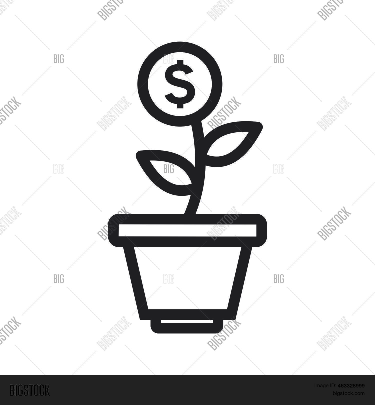 Money Grow Icon Vector & Photo (Free Trial) | Bigstock