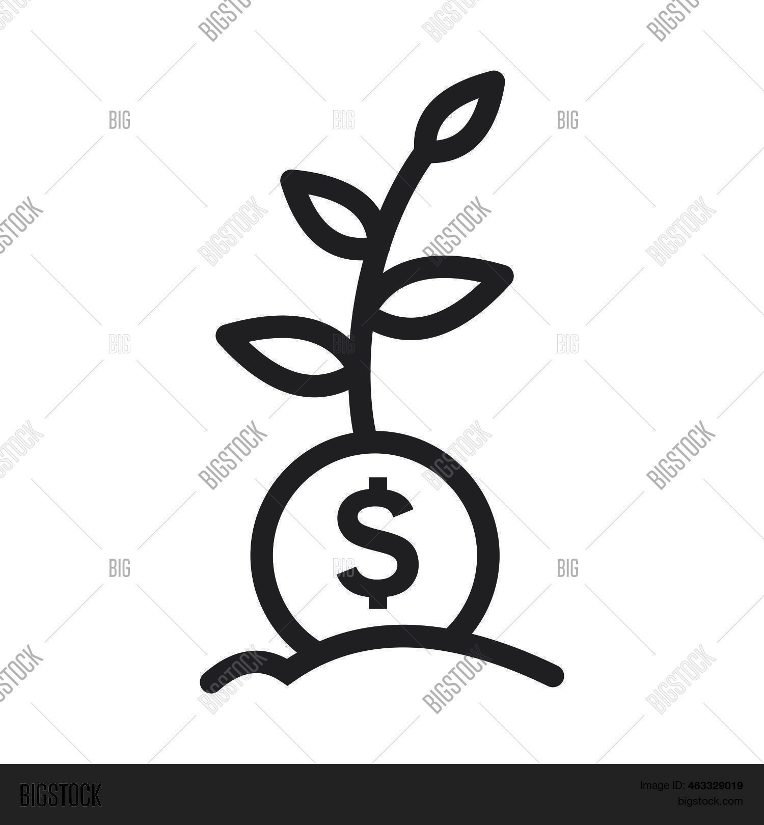 Money Grow Icon Vector & Photo (Free Trial) | Bigstock