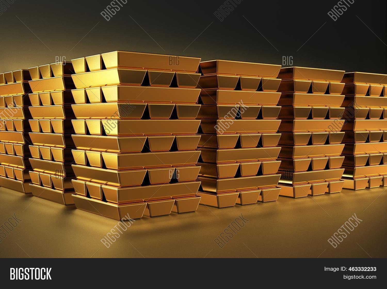 Stacks Gold Bars. Many Image & Photo (Free Trial) | Bigstock