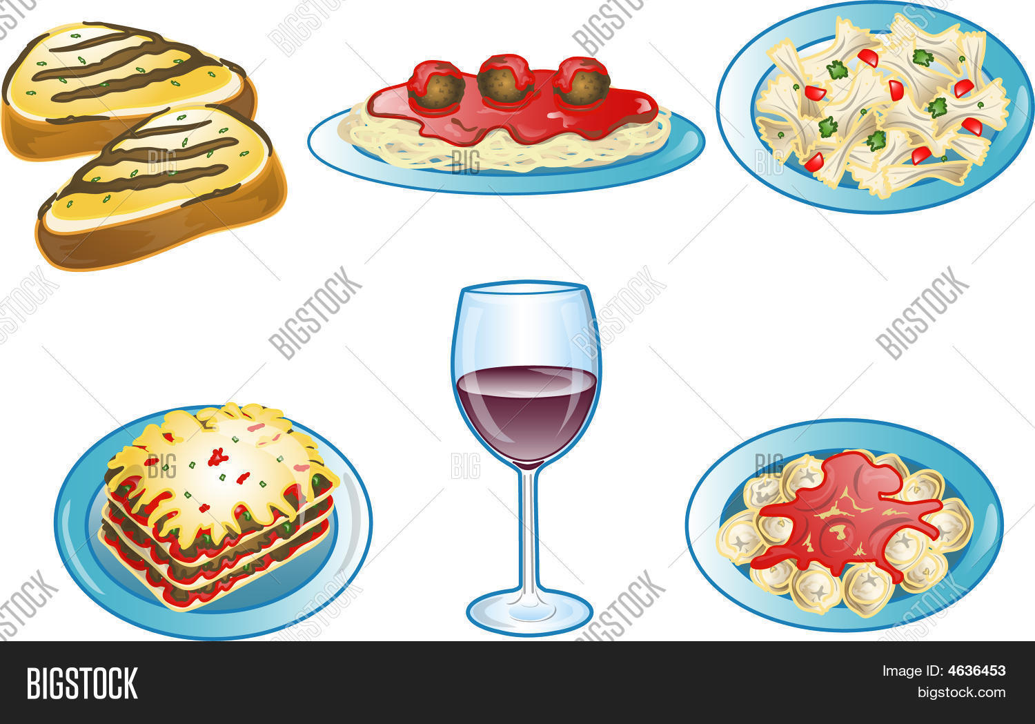 Italian Food Icons Image & Photo (Free Trial) | Bigstock