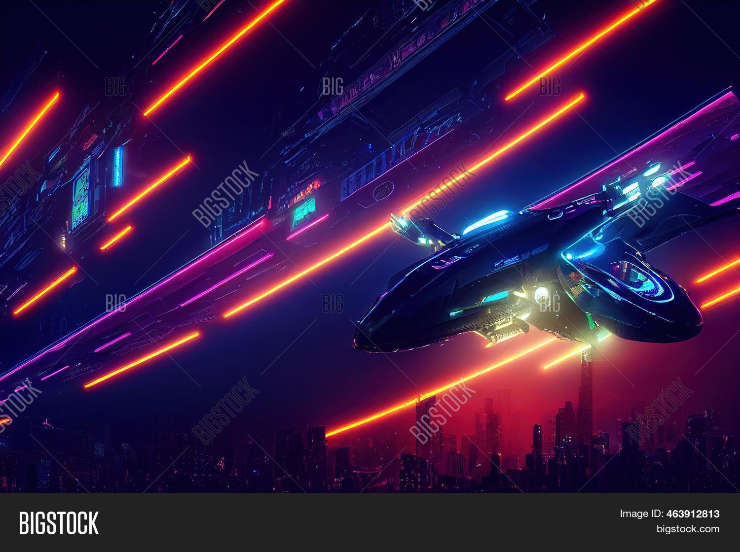 Cyberpunk Flying Taxi Image & Photo (Free Trial) | Bigstock