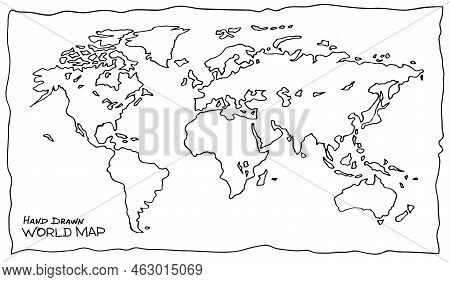Hand Drawn World Map Vector & Photo (Free Trial) | Bigstock