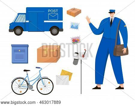 Postman Character Vector & Photo (Free Trial) | Bigstock