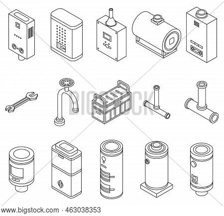 Boiler Icons Set. Vector & Photo (Free Trial) | Bigstock