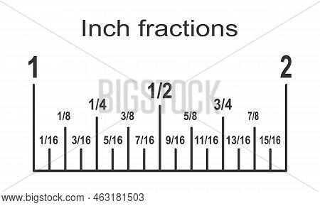 Inch Divided Into 16 Vector & Photo (Free Trial) | Bigstock