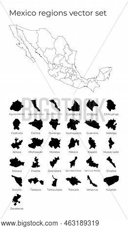 Mexico Map Shapes Vector & Photo (Free Trial) | Bigstock