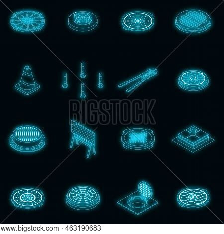 Manhole Icons Set. Vector & Photo (Free Trial) | Bigstock