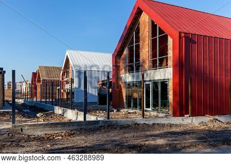 Construction Fittings At The Construction Site. Steel Reinforced ...