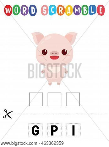 Vector y foto Pig Word Scramble (prueba gratis) | Bigstock
