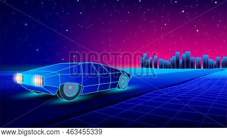 Neon Car 80s Vector & Photo (Free Trial) | Bigstock