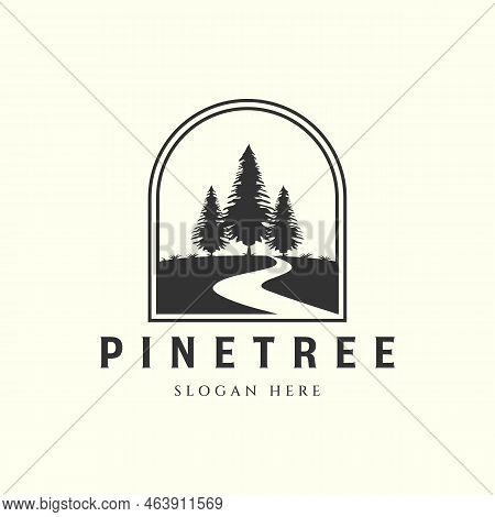 Pine Tree River Vector & Photo (Free Trial) | Bigstock