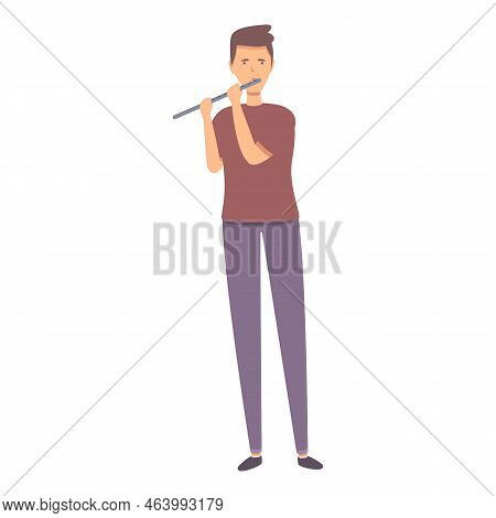 Boy Flute Play Icon Vector & Photo (Free Trial) | Bigstock
