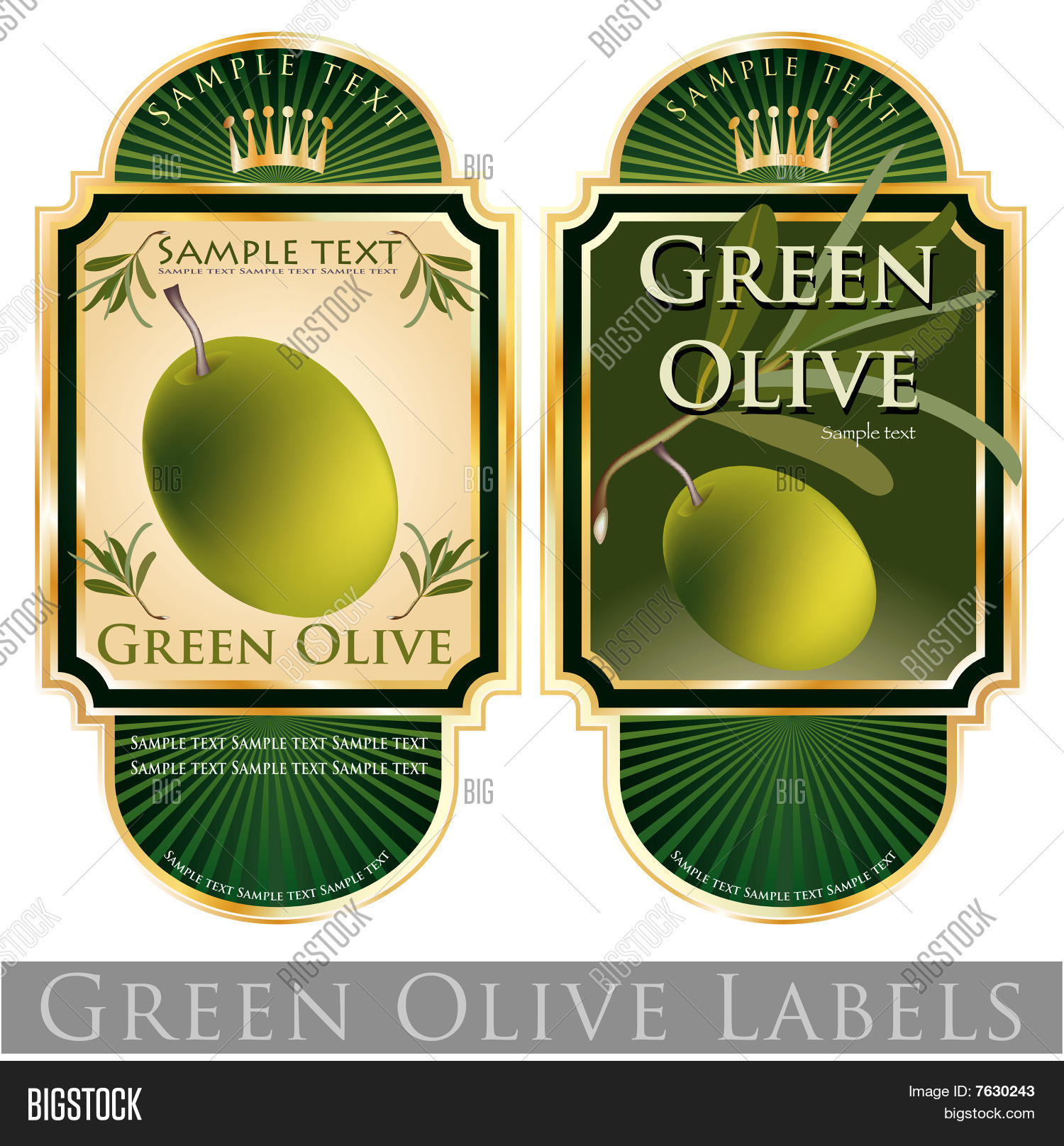 Green Olive Labels Vector & Photo (Free Trial) | Bigstock