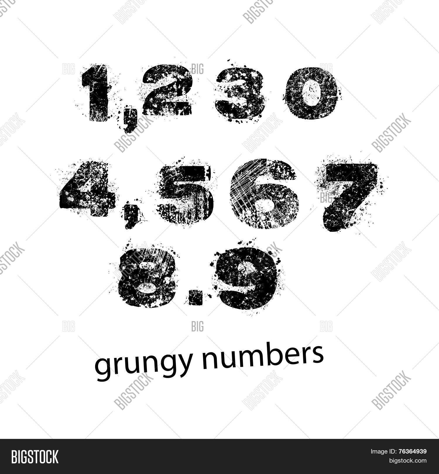 Set Grunge Numbers. Vector & Photo (Free Trial) | Bigstock