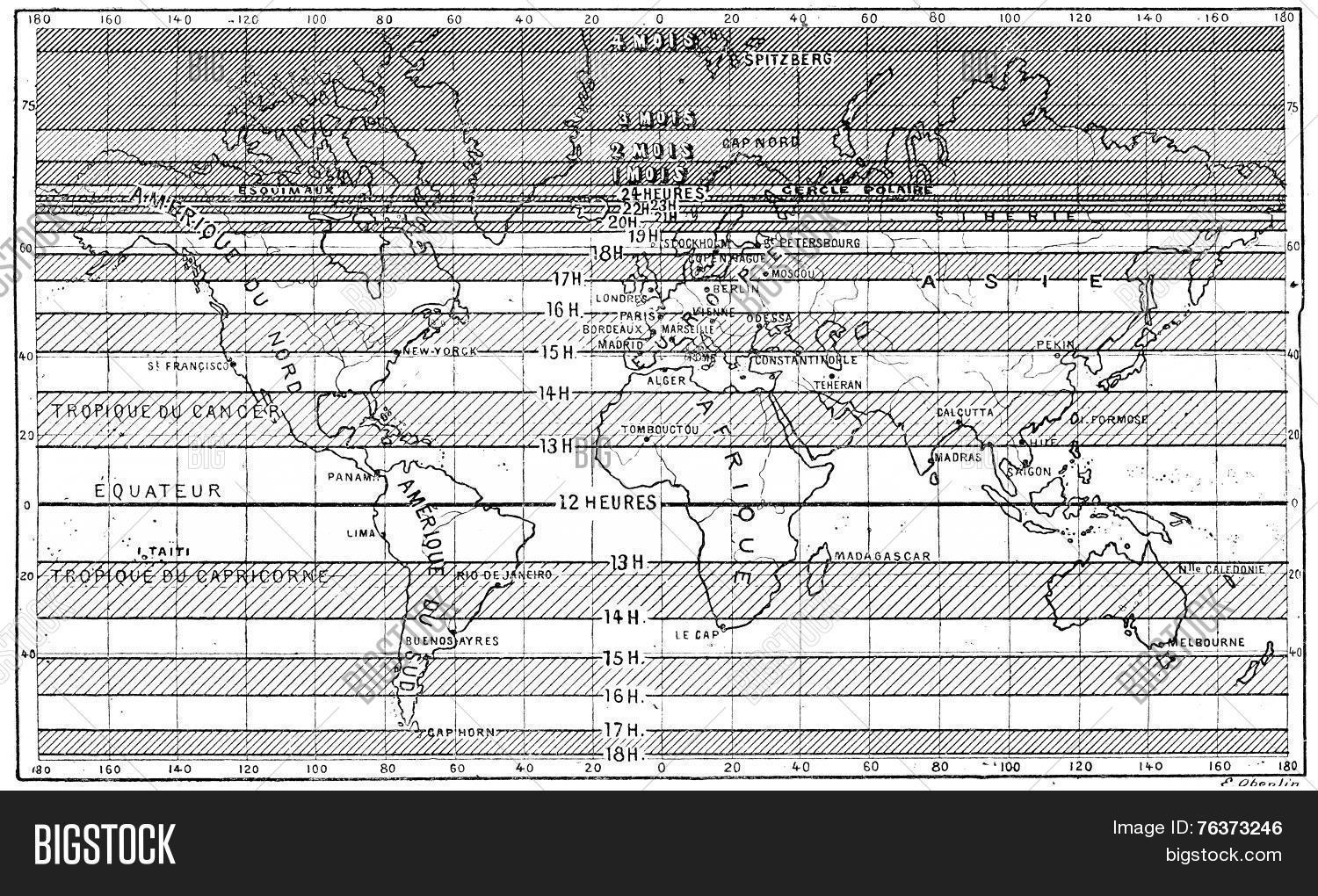 Map Longest Days Image & Photo (Free Trial) | Bigstock