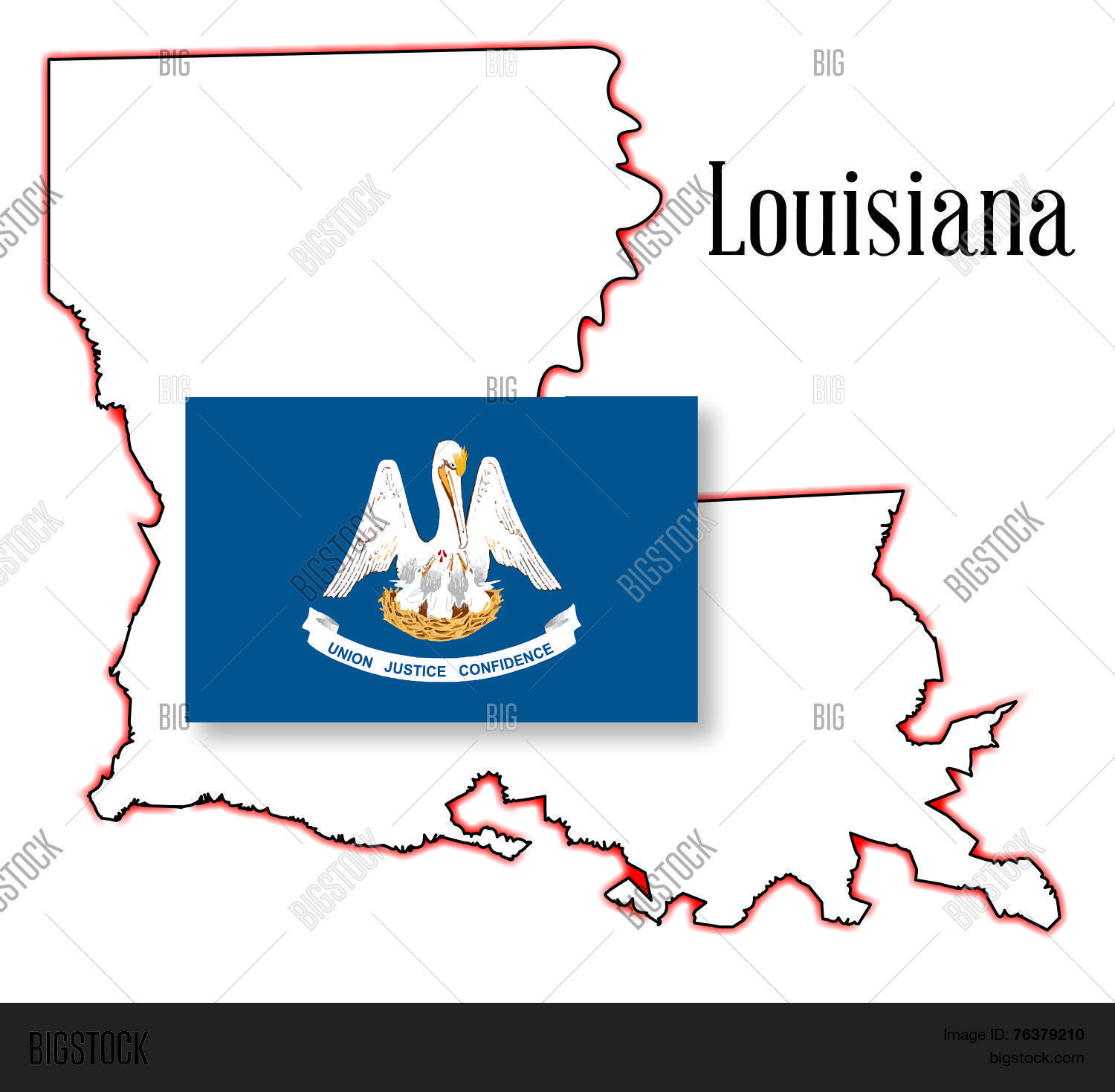 Louisana State Map Vector & Photo (Free Trial) | Bigstock